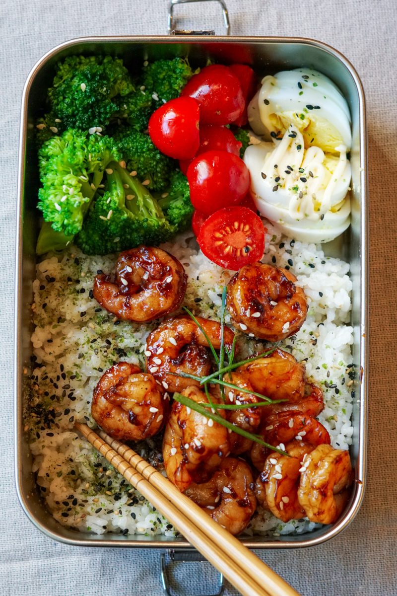 Best Shrimp Teriyaki Bento Box (Sweet and Savory) - Brown and Hungry